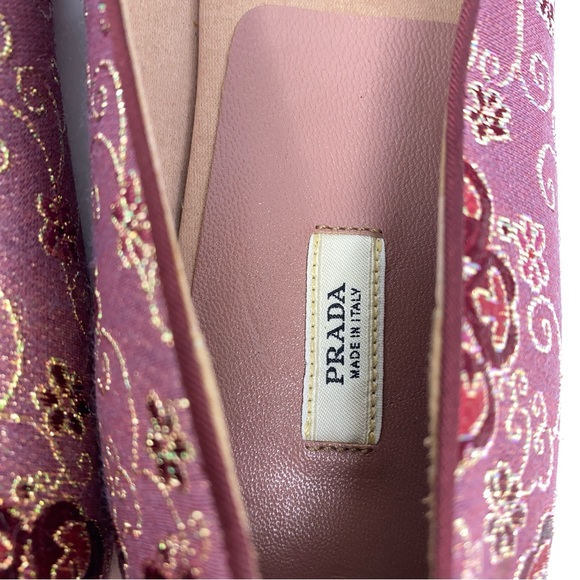Prada | Shoes | Prada Brocade Jacquard Accent Ballet Flats Made In ...